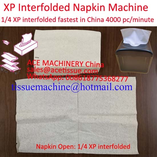 high speed 4 Lanes interfolded 1/4 fold xp napkin machine in China