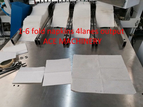 1/8 Book Fold Dinner Napkin Machine 4Lanes 2000 pc/min|China