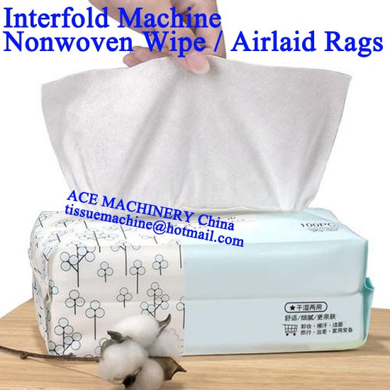 Nonwoven Airlaid Rag Cotton Pop Up Wipes Interfolder Machine